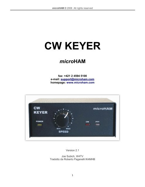 CW KEYER - microHAM
