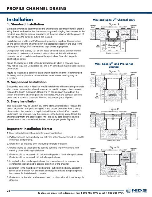 profile channel drains In