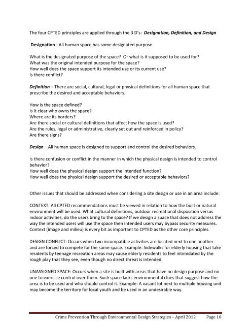 The four CPTED principles