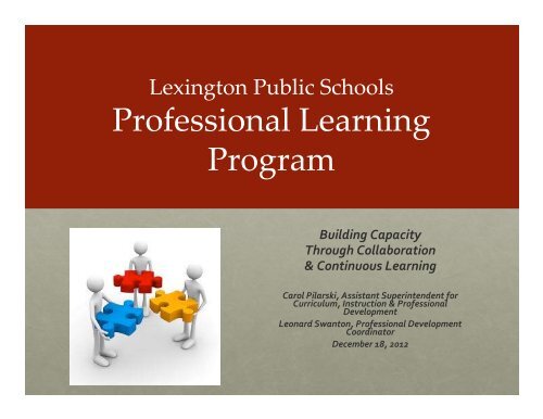 Professional Learning Program - Lexington Public Schools