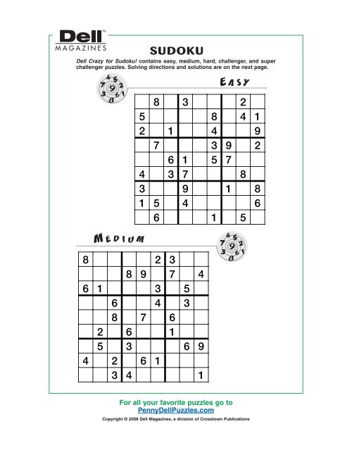 Sample Puzzle - PennyDellPuzzles