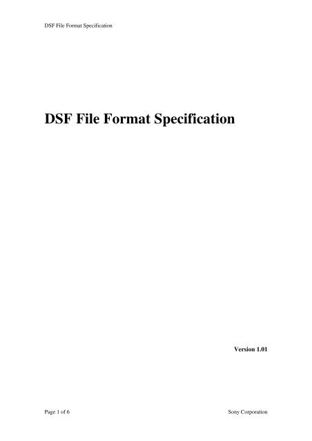 DSF File Format Specification