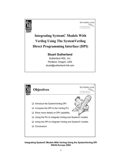 Integrating Systemc Models With Verilog Using Sutherland Hdl