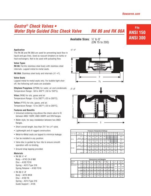 GestraÂ® Check Valves â ¢ Wafer Style Guided Disc Check Valve RK ...