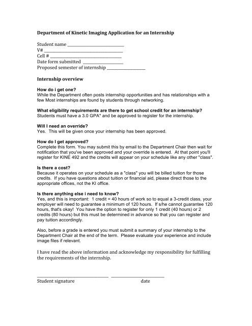 Internship Request form