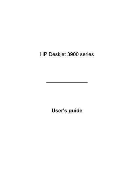 HP Deskjet 3900 series User's guide - Hewlett Packard