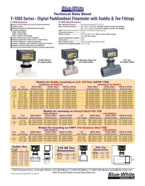 F-1000 Series - Blue-White Industries