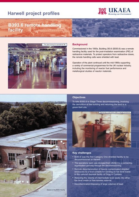 B393.6 Remote Handling Facility - Research Sites Restoration Ltd