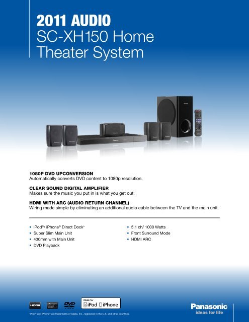 2011 AudiO SC-XH150 Home Theater System - static.highspeedb...