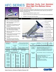 HF SERIES Ultra-High Purity High Flow Bellows Valves