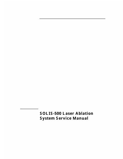 SOLIS-500 Laser Ablation System Service Manual - CETAC ...