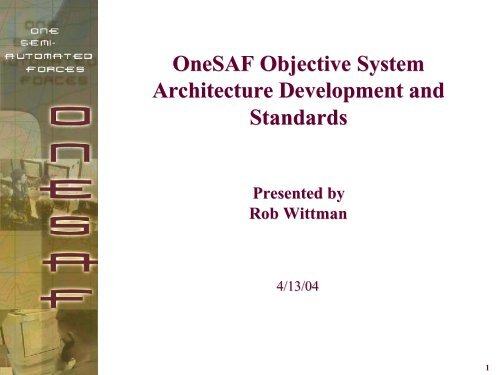 Apis and standards - OneSAF Public Site