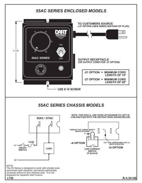 55AC SERIES ENCLOSED MODELS 55AC SERIES ... - Dart Controls