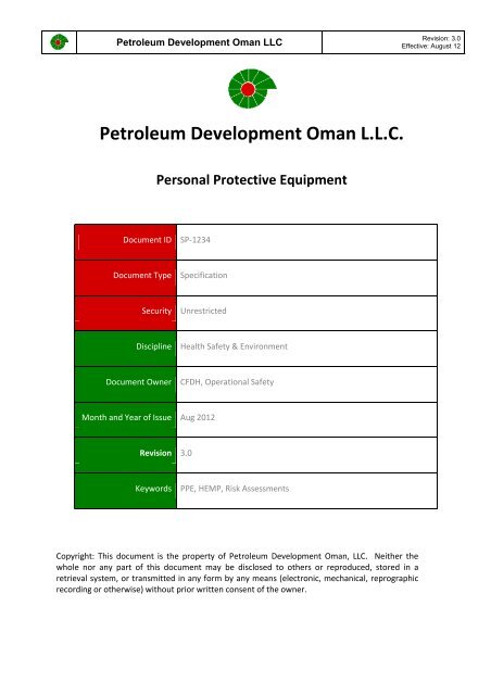 CP-122 HSE Code Of Practice PDO, 55% OFF