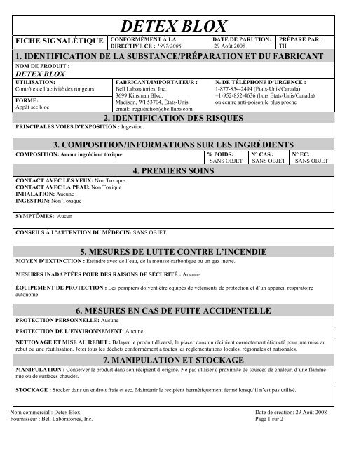 DETEX BLOX - Bell Laboratories