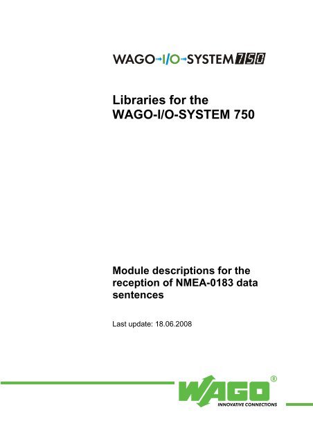 Libraries for the WAGO-I/O-SYSTEM 750