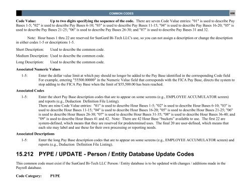 COMMON CODES 658 Code Val COMMON CODES 658 Code Val