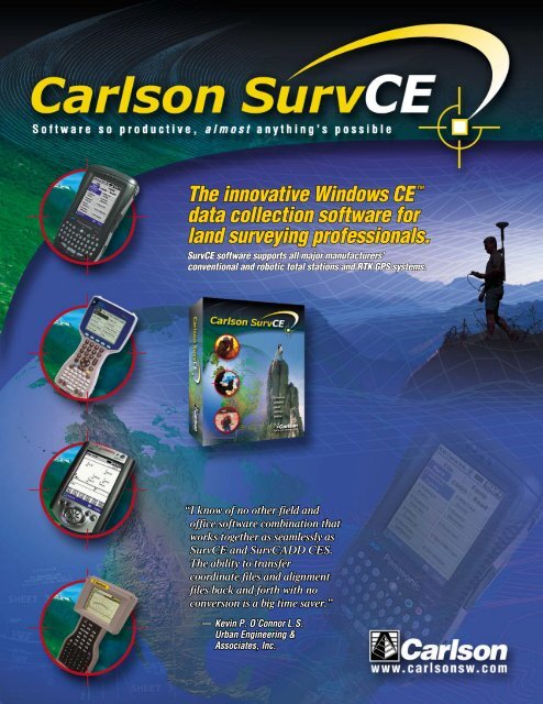 The innovative Windows CE™ data collection ... - Carlson Software