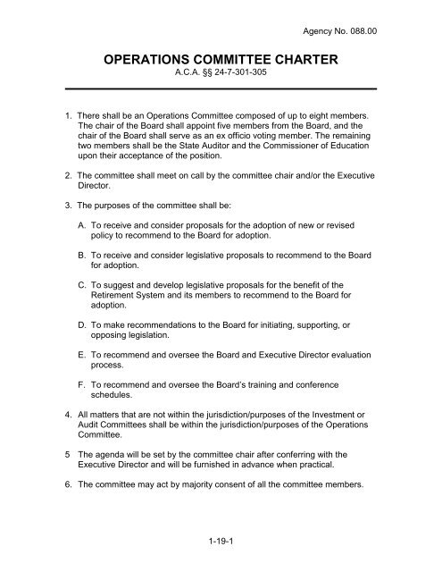 1-19 Operations Committee Charter