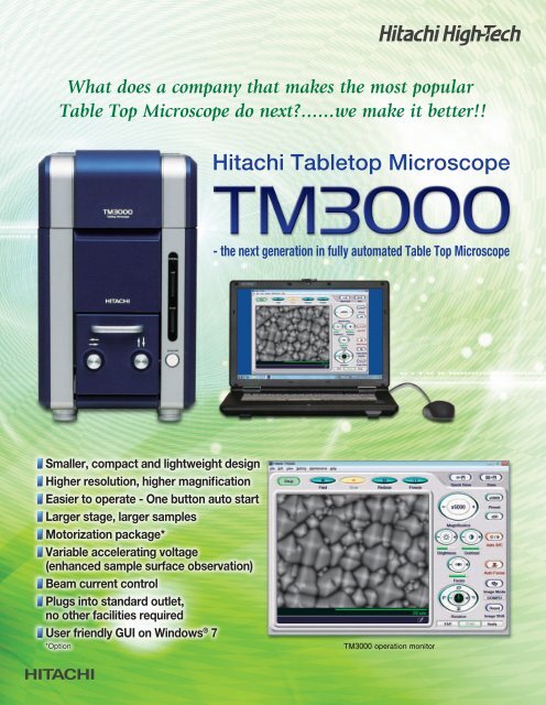 Hitachi Tabletop Microscope - the next generation in fully automated ...