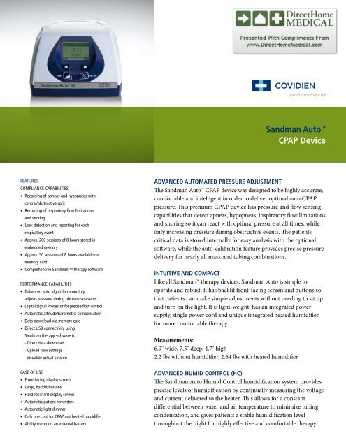 Sandman Auto™ CPAP Device - CPAP Supply USA