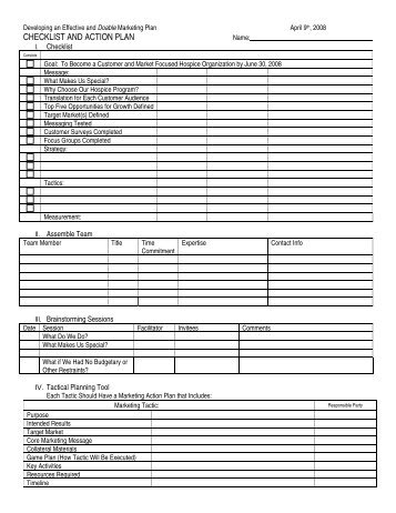 Action & Notifications Checklist - Infection Control