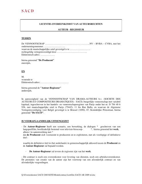 Relatie Contract Overeenkomst