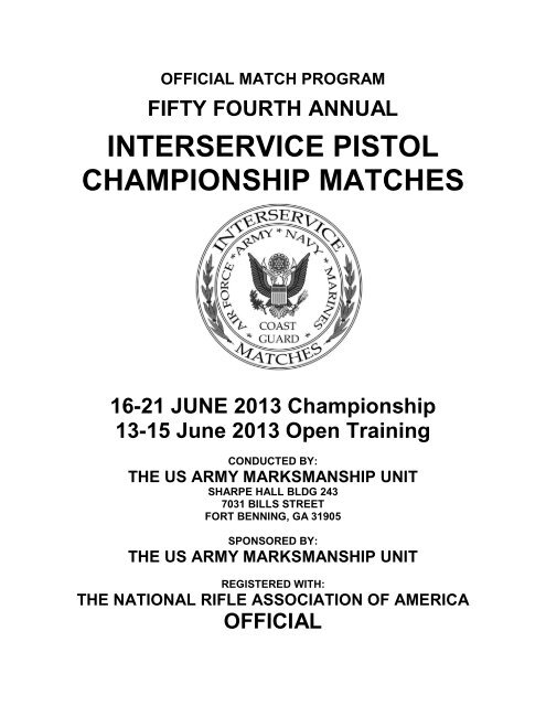 Official Match Program - US Navy Marksmanship Team