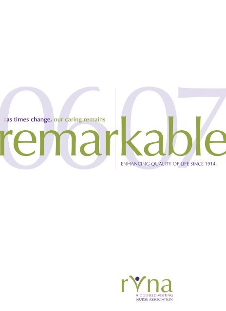 Print rvna Annual Brochure - Ridgefield Visiting Nurse Association