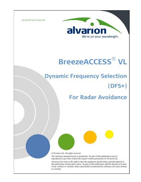 (DFS) For Radar Avoidance - Alvarion