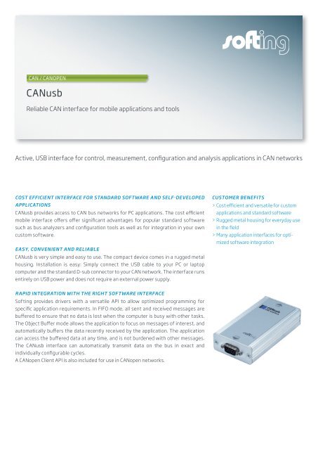 CANusb - Softing Industrial Automation