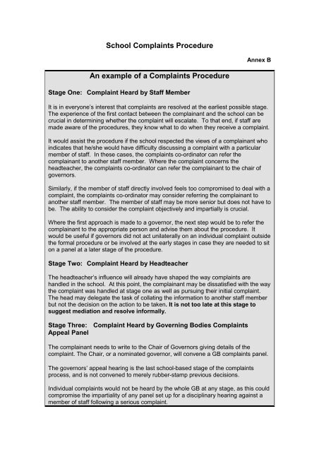 School Complaints Procedure