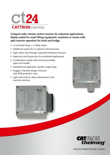 Compact radio remote control receiver for industrial applications ...