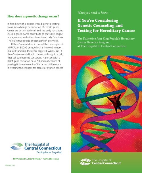 Genetics Counseling & Testing brochure - The Hospital of Central ...