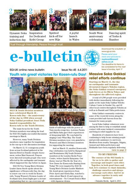 Youth win great victories for Kosen-rufu Day! - SGI-UK E-Bulletin ...