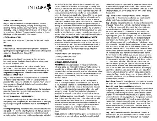 IntegraÂ® Instruments Generic Instructions for Use - English