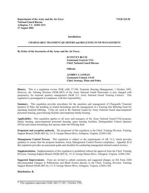 NGR 210-50 - NGB Publications and Forms Library