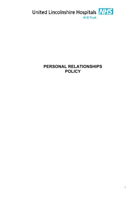 personal relationships policy - United Lincolnshire Hospitals NHS ...