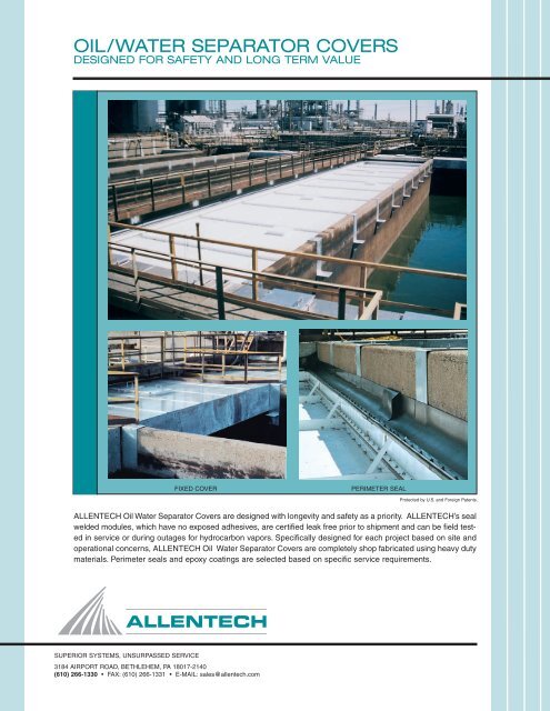 OIL/WATER SEPARATOR COVERS - ALLENTECH