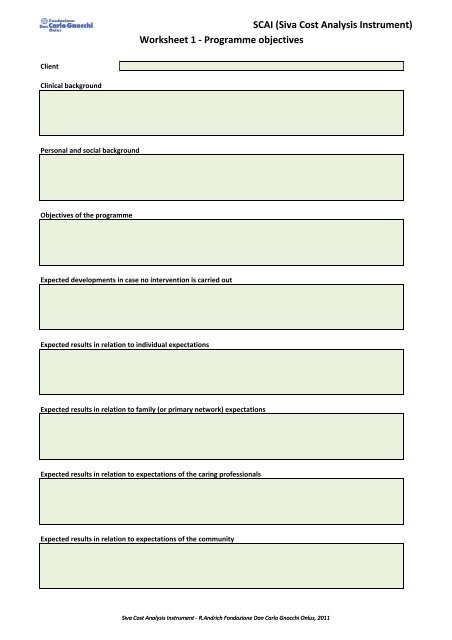 SCAI (Siva Cost Analysis Instrument) Worksheet 1 ... - SIVA Portal