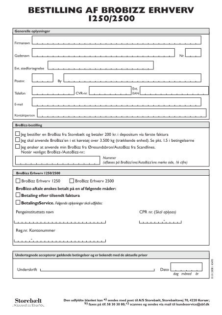 BESTILLING AF BROBIZZ ERHVERV 1250/2500 - StorebÃ¦lt
