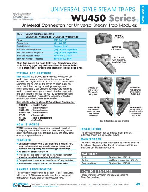 WU450 Series - Temp-Press Inc