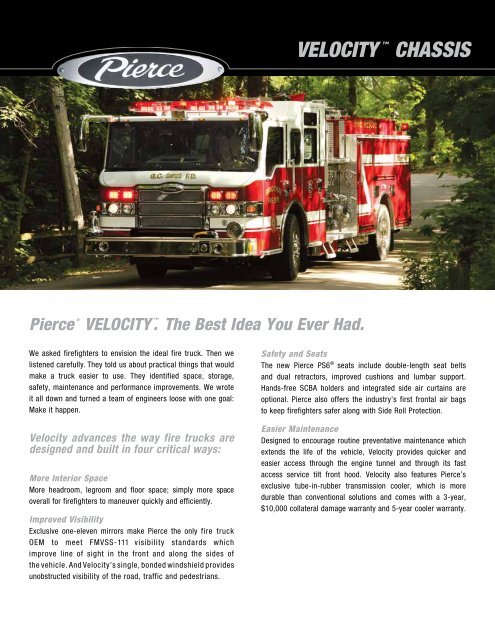 VELOCITY â ¢ CHASSIS - Pierce Manufacturing