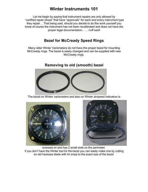 Winter Instruments 101 - Wings and Wheels