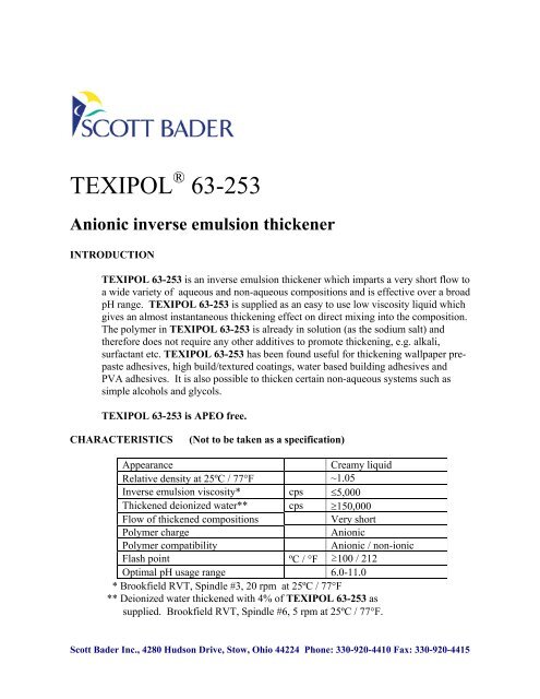Data Sheet Texipol 63-253 (North America) - Scott Bader