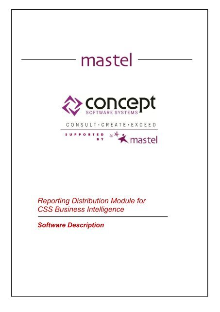 Download Reporting Module Information (PDF) - Concept Software