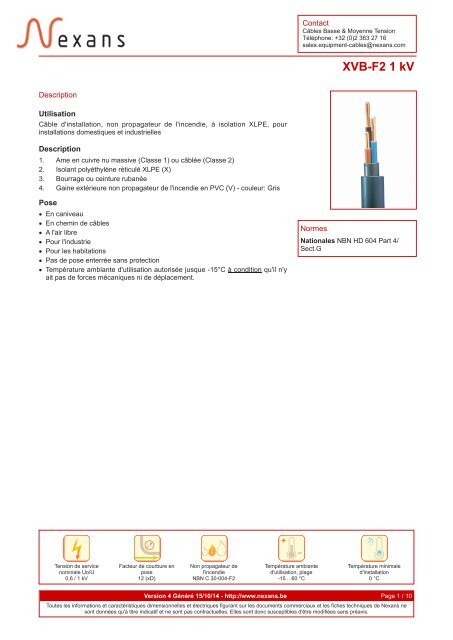 XVB-F2 1 kV - Nexans
