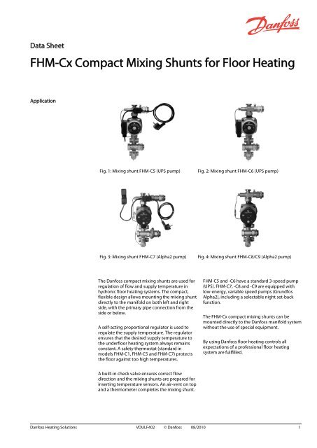 FHM-Cx Compact Mixing Shunts for Floor Heating - Danfoss.com