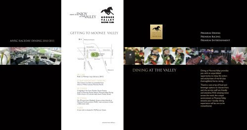 DINING AT THE VALLEY - Moonee Valley Racing Club