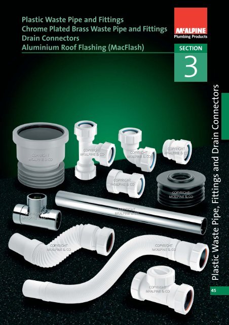 plastic waste pipe and fittings